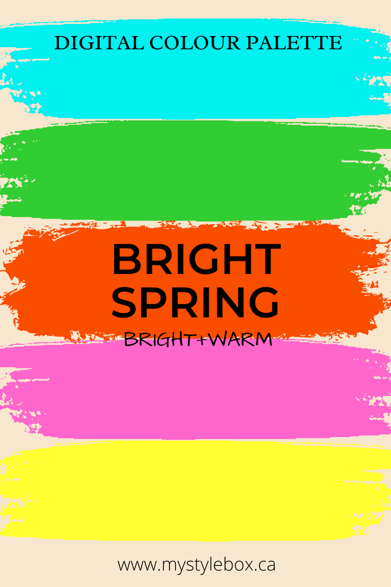 Bright Spring Season Digital Color Palette and Color Combinations